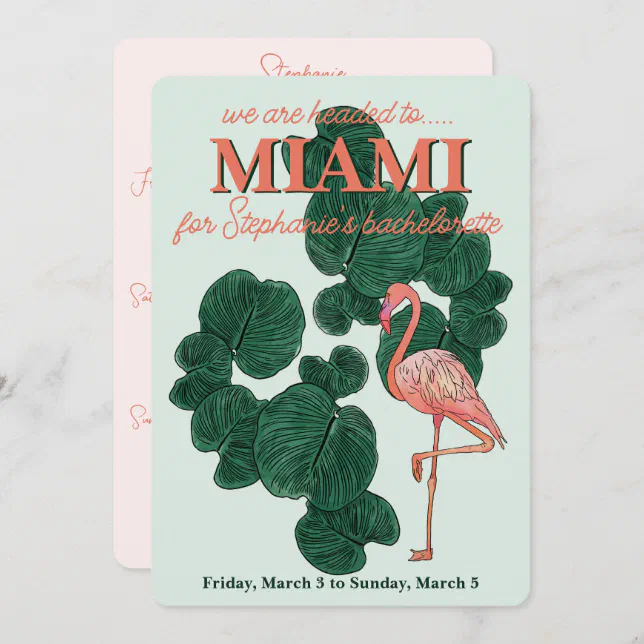 bachelorette party in Miami Invitation | Zazzle