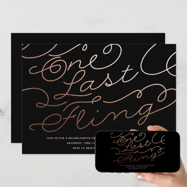 BACHELORETTE PARTY INVITATION // one last fling | Zazzle