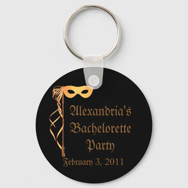 "Bachelorette Party" - Masquerade Theme Keychain | Zazzle