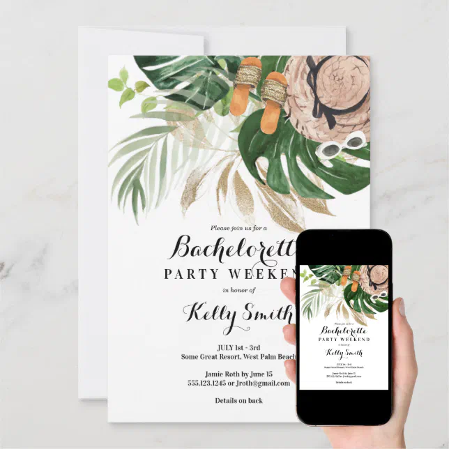 Bachelorette Party Weekend Getaway Invitation | Zazzle