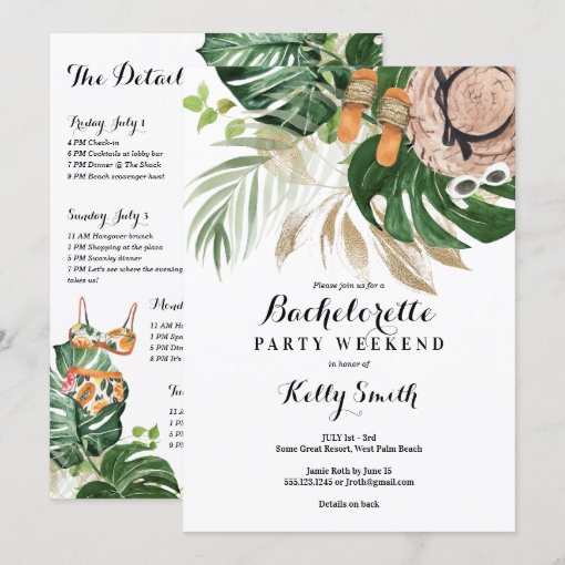 Bachelorette Party Weekend Getaway Invitation | Zazzle