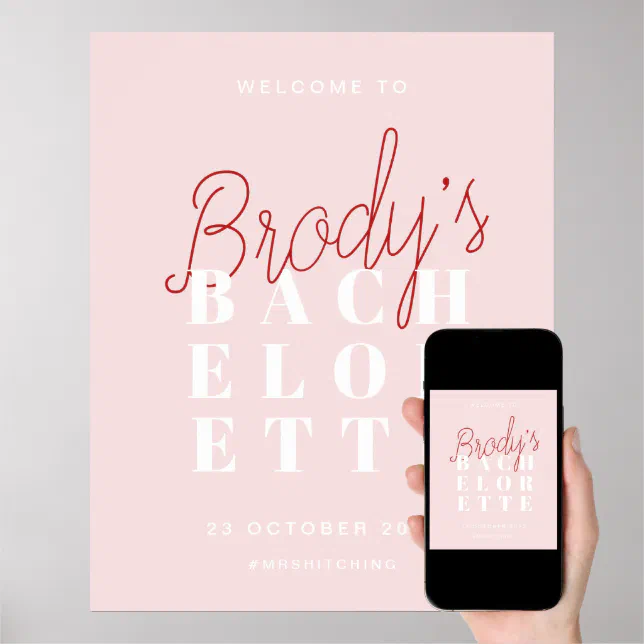 Bachelorette Party Welcome Sign - Brody | Zazzle