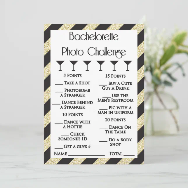 Bachelorette Photo Challenge Party Game Invitation | Zazzle
