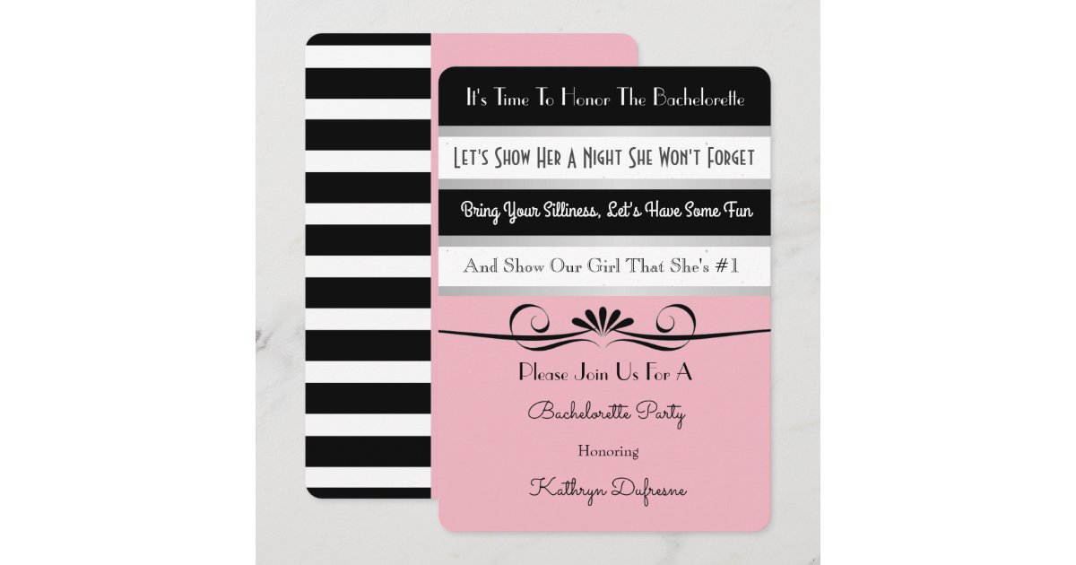"Bachelorette Poem" Pretty Party Invitation | Zazzle