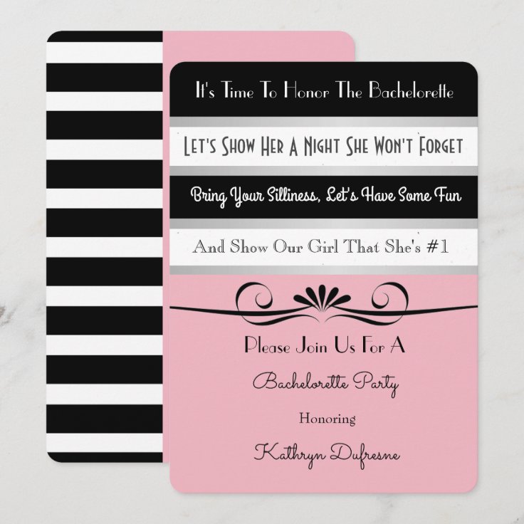 "Bachelorette Poem" Pretty Party Invitation | Zazzle