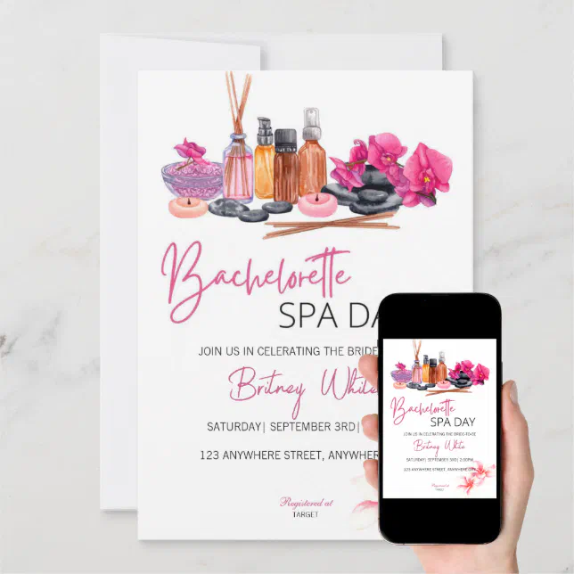 Bachelorette Spa Day Invitation | Zazzle