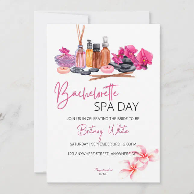 Bachelorette Spa Day Invitation | Zazzle