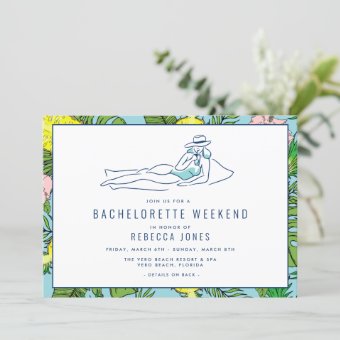 Bachelorette Tropical Beach Girls Weekend Getaway Invitation | Zazzle