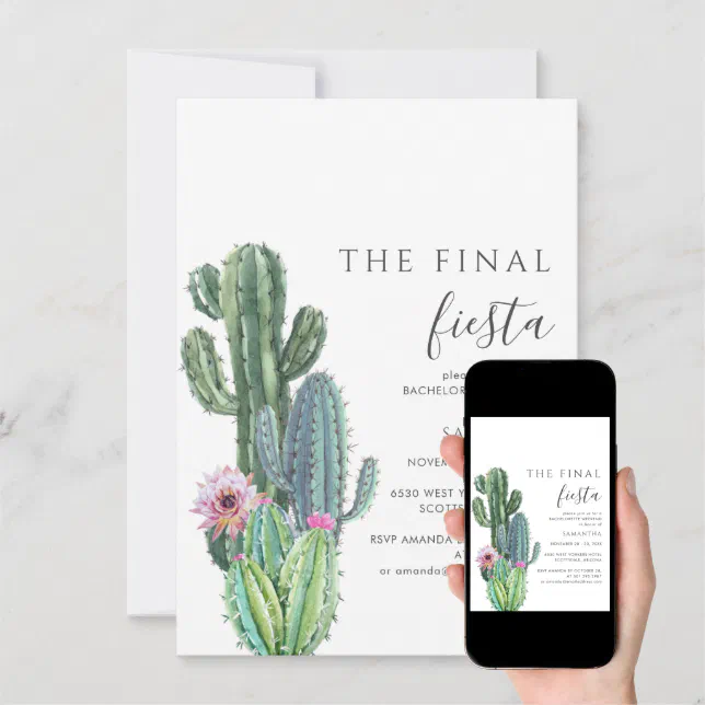 Bachelorette Weekend Final Fiesta Itinerary Party Invitation | Zazzle