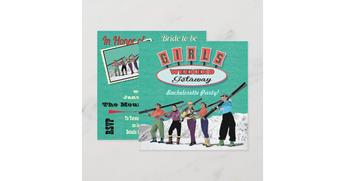Bachelorette Weekend Getaway Party Invitations | Zazzle