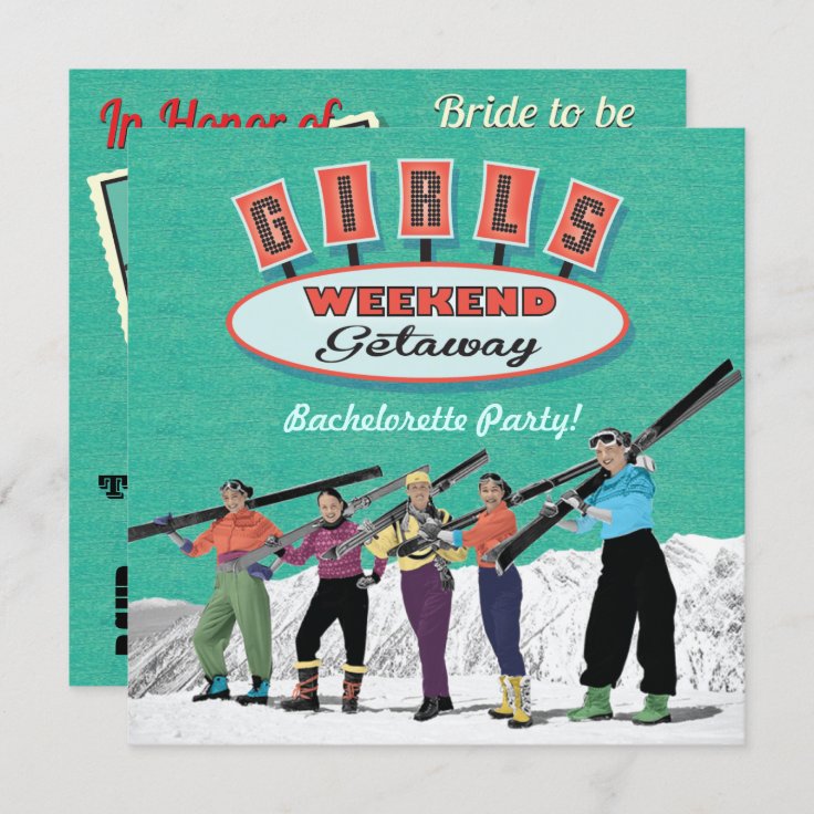 Bachelorette Weekend Getaway Party Invitations | Zazzle
