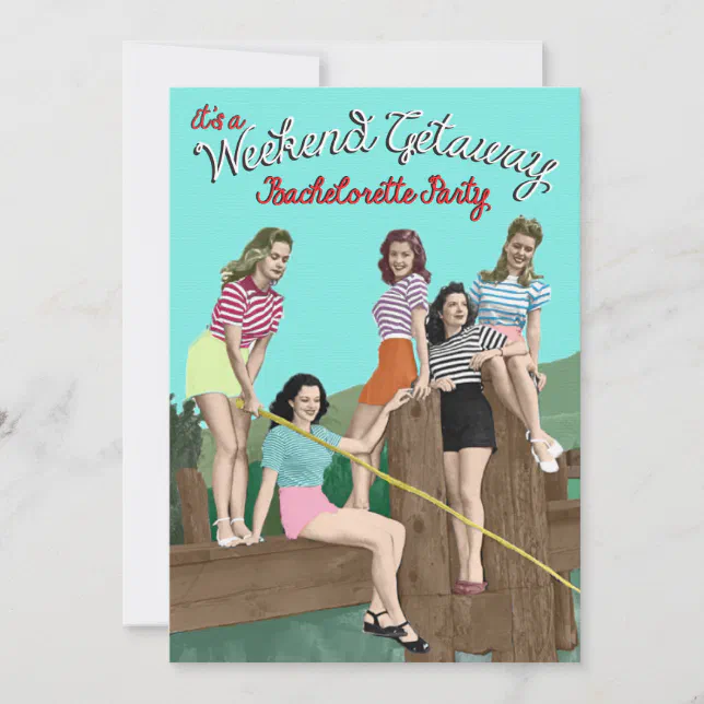 Bachelorette Weekend Getaway Party Invitations | Zazzle