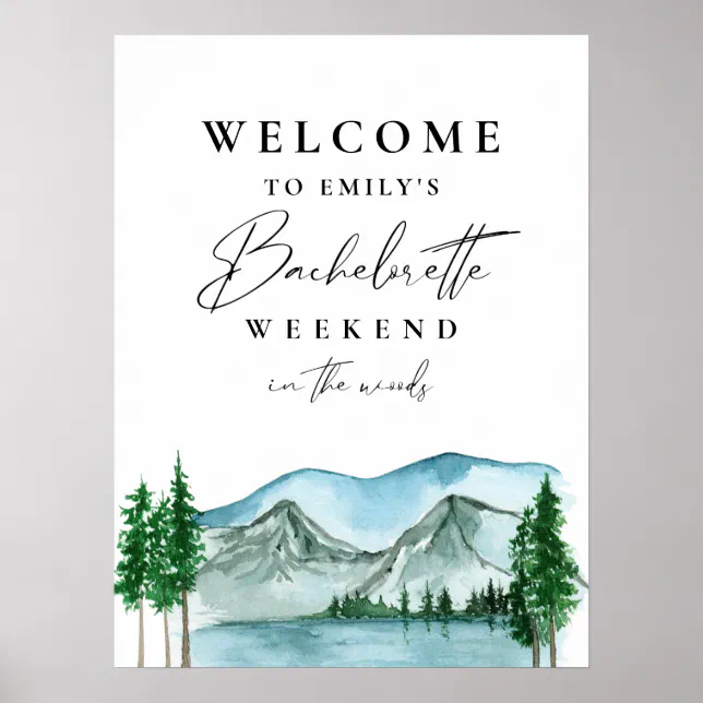 Bachelorette Weekend in the Woods Welcome Sign | Zazzle