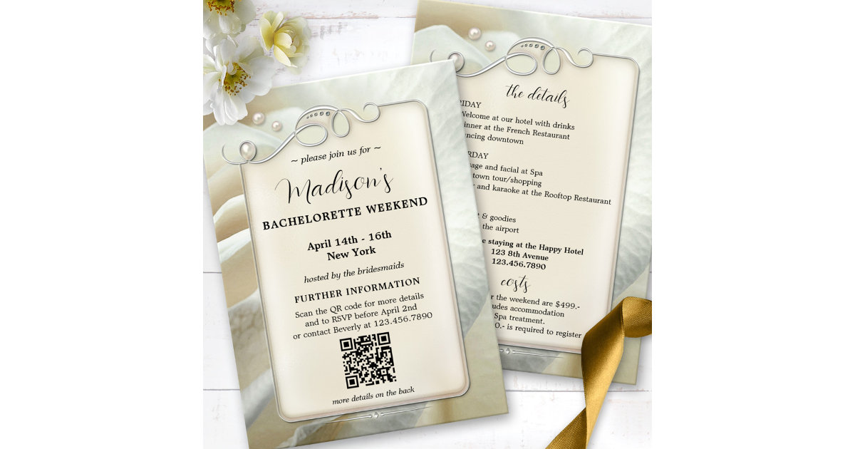 Bachelorette Weekend Itinerary QR Code Template | Zazzle