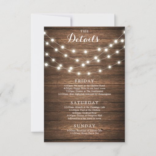 Bachelorette Weekend Itinerary Rustic Country Invi Invitation | Zazzle