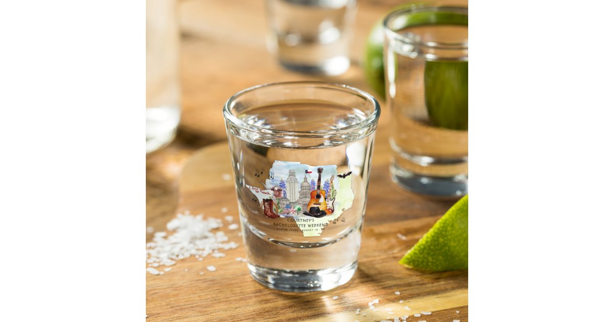 Bachelorette Weekend Party Favor | Austin, Texas Shot Glass | Zazzle