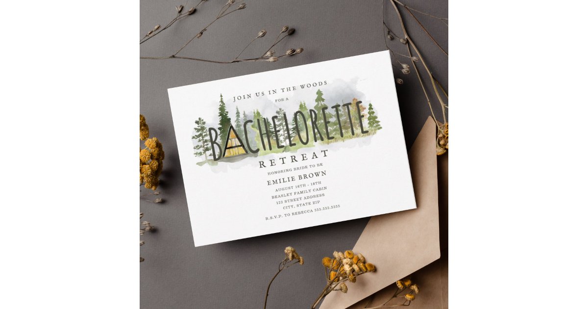 Bachelorette Weekend Retreat Cabin Invitation | Zazzle