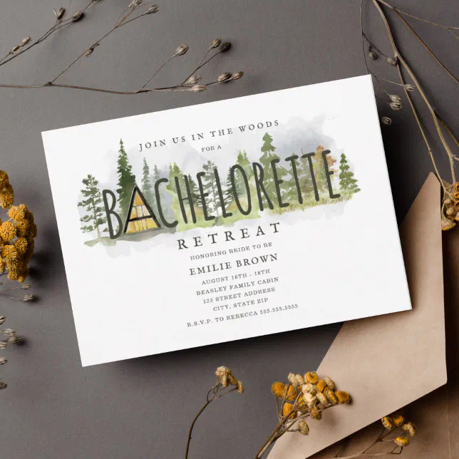Bachelorette Weekend Retreat Cabin Invitation | Zazzle