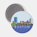 Back Bay Boston Skyline Computer Illustration Magnet | Zazzle