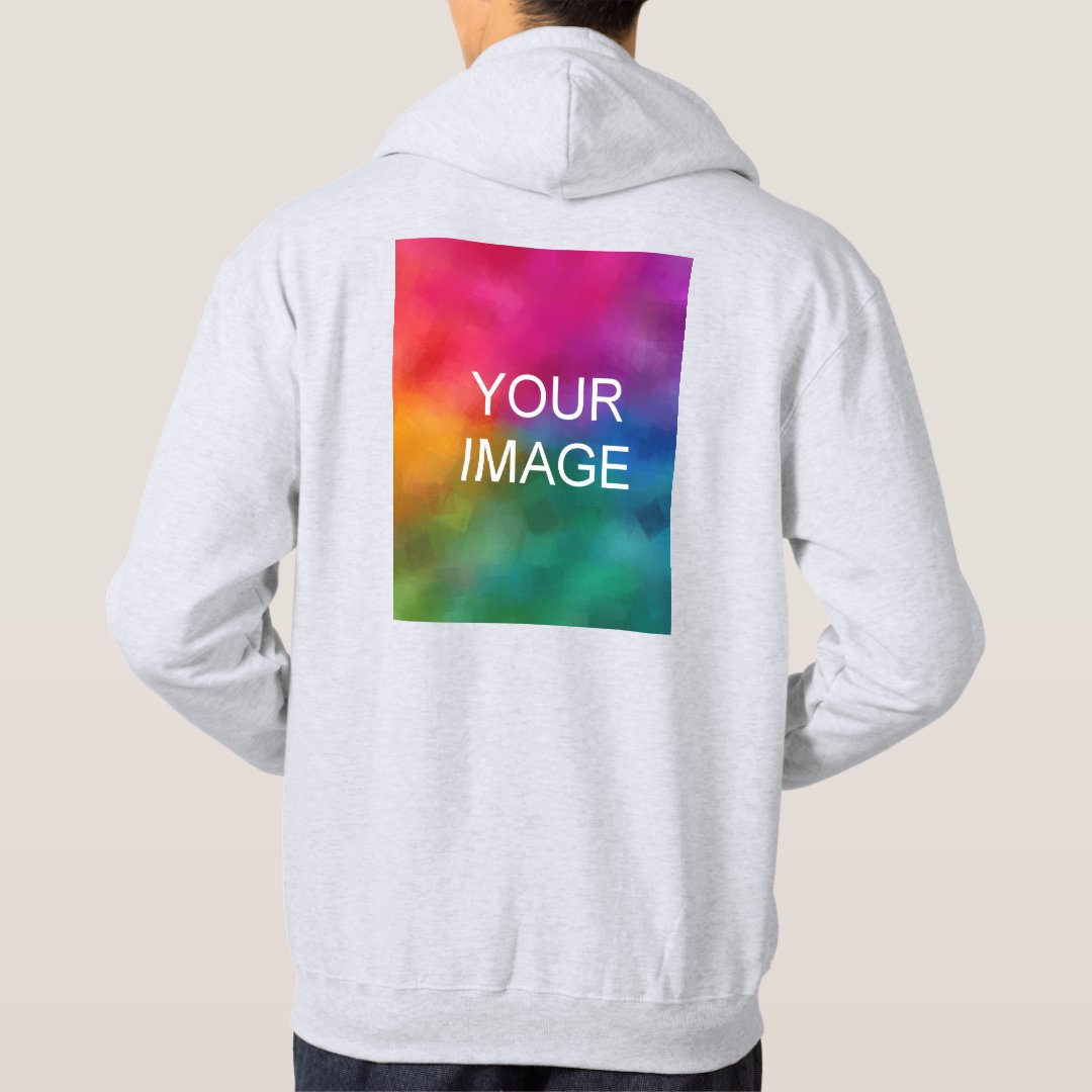 Back Design Customizable Add Image Logo Text Hoodie | Zazzle