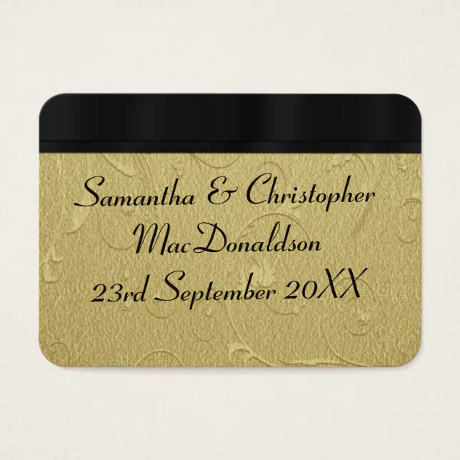 Back, gold wedding favor thank you tag | Zazzle