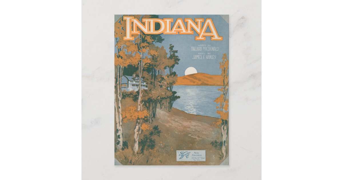 Back Home Again In Indiana Postcard | Zazzle