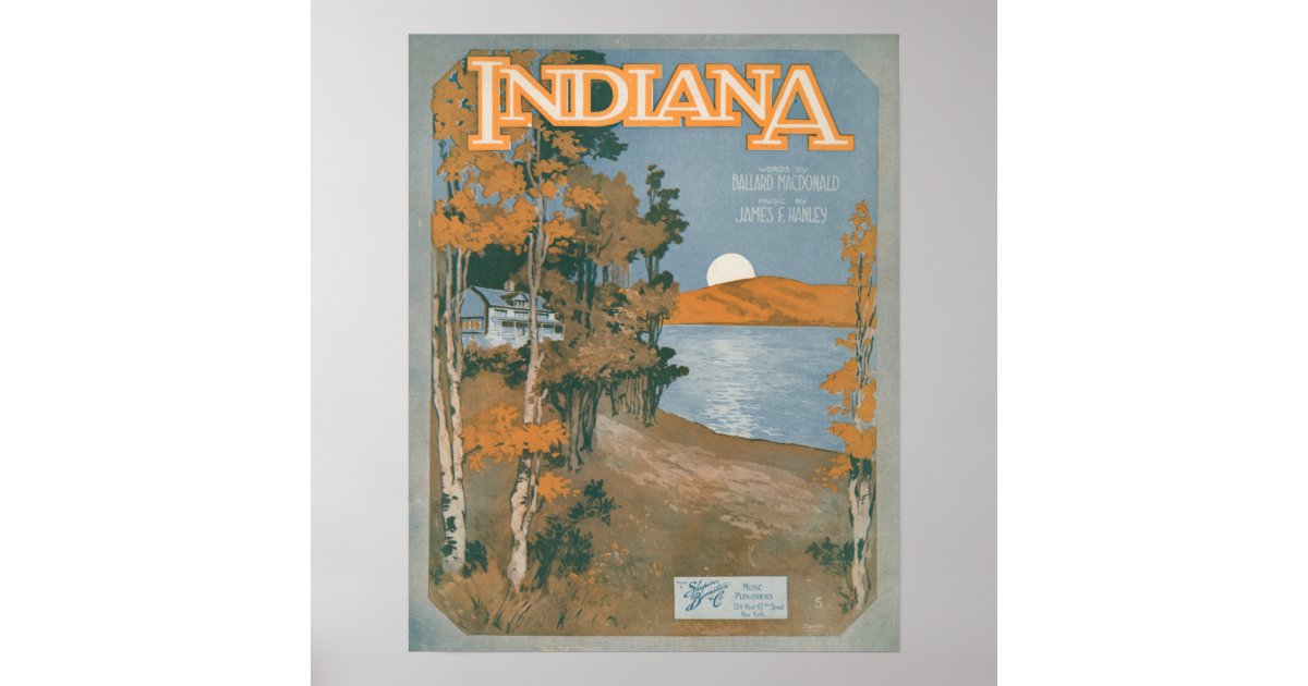 Back Home Again In Indiana Poster | Zazzle