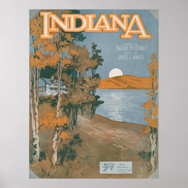 Back Home Again In Indiana Poster | Zazzle