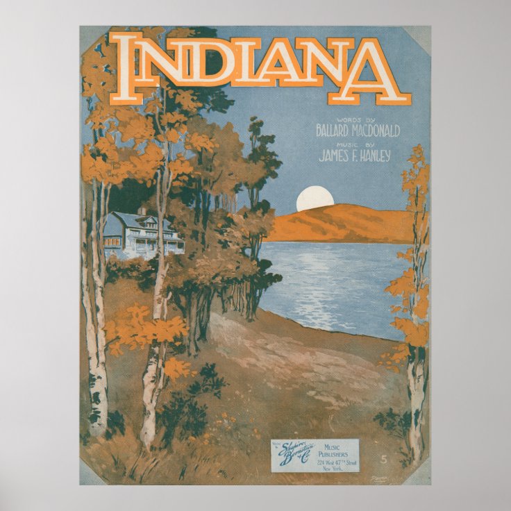 Back Home Again In Indiana Poster | Zazzle