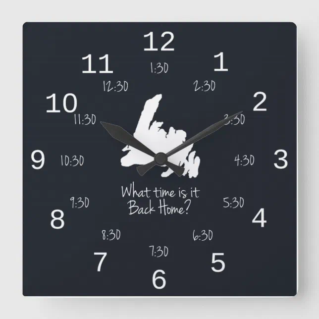 Back Home Time - EST edition Square Wall Clock | Zazzle