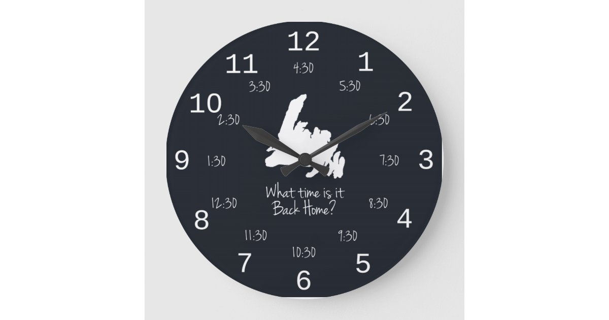 Back Home Time - PST edition Large Clock | Zazzle