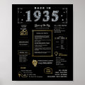 Back In 1935 Printable Poster, 1935 Birthday Sign | Zazzle