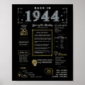 Back In 1944 Printable Poster, 1944 Birthday Sign | Zazzle