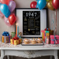 Back In 1947 Printable Poster, 1947 Birthday Sign | Zazzle