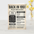 Back in 1951, 75th Birthday Fun Facts Card | Zazzle