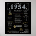 Back In 1954 Printable Poster, 1954 Birthday Sign | Zazzle