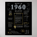 Back In 1960 Printable Poster, 1960 Birthday Sign | Zazzle