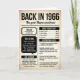 Back in 1966, Fun Facts, 60th Birthday Card | Zazzle