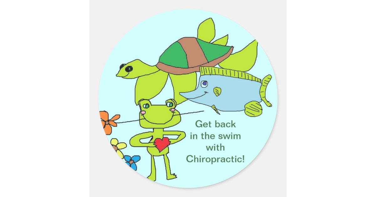 Back in swim with Chiropractic stickers | Zazzle