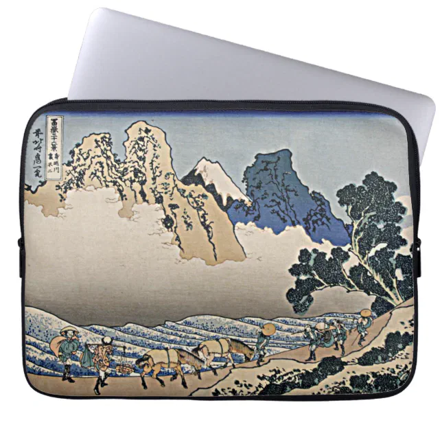 Back of Fuji mountain from Minobu river Hokusai Laptop Sleeve | Zazzle