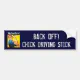 BACK OFF!, CHICK DRIVING STICK BUMPER STICKER | Zazzle