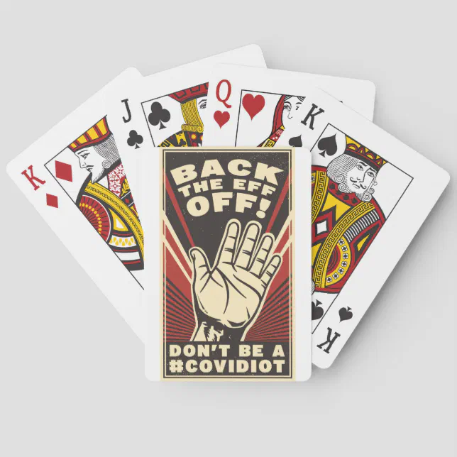BACK OFF! playing cards | Zazzle
