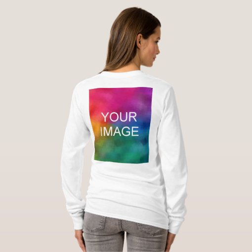 Back Side Design Template Womens Long Sleeve T-Shirt | Zazzle