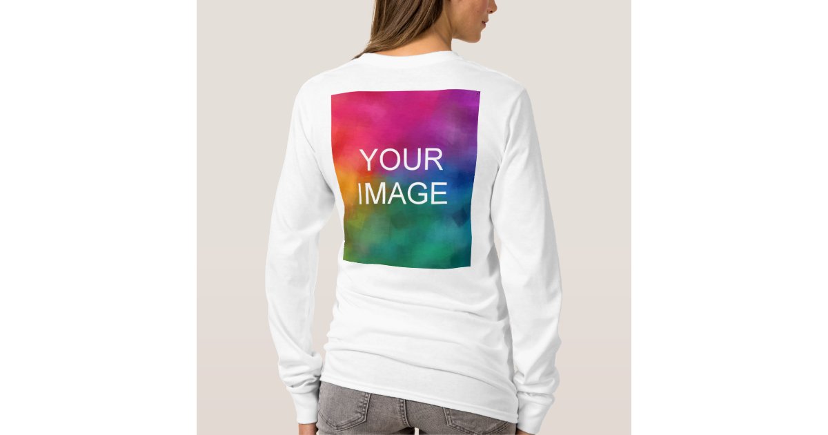 Back Side Design Template Womens Long Sleeve T-Shirt | Zazzle
