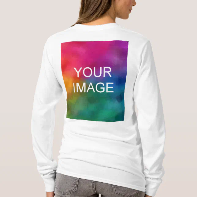 Back Side Design Template Womens Long Sleeve T-Shirt | Zazzle