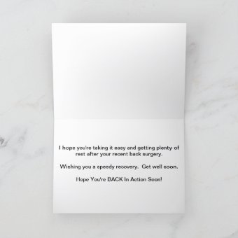Back Surgery Get Well Soon Card | Zazzle