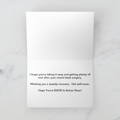 Back Surgery Get Well Soon Card | Zazzle