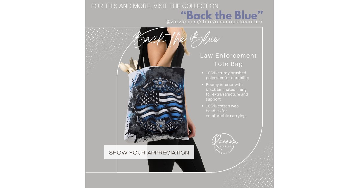 Back the Blue Law Enforcement Tote Bag | Zazzle