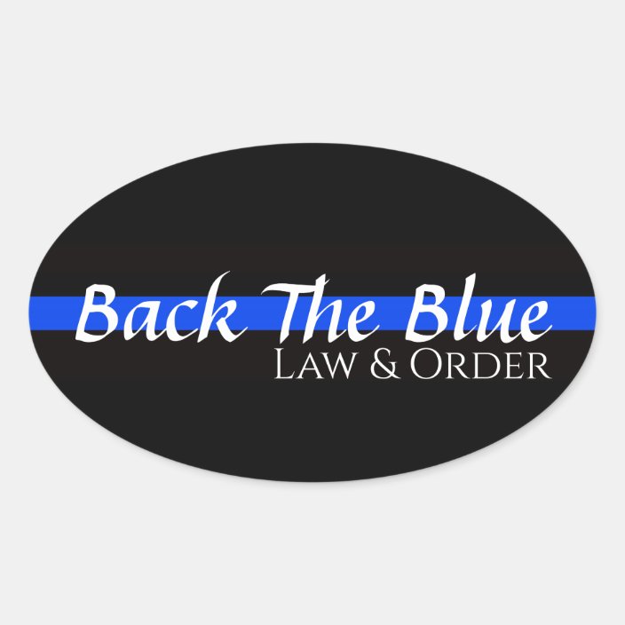 BACK THE BLUE OVAL BUMPER STICKER | Zazzle.com