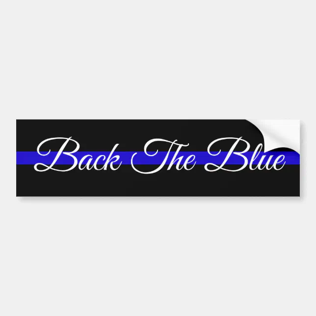 BACK THE BLUE SUPPORT POLICE BUMPER STICKER | Zazzle